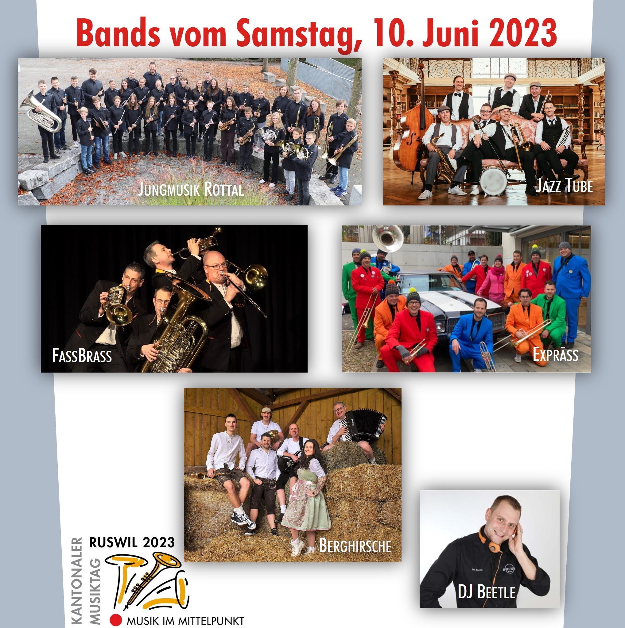 Unterhaltung Samstag, 10 Juni - Musiktag Ruswil